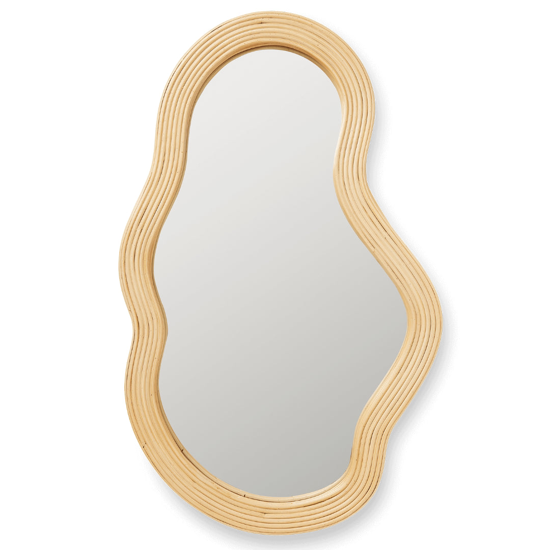 Ferm Living Pond Mirror Medium - Rattan - Batten Home