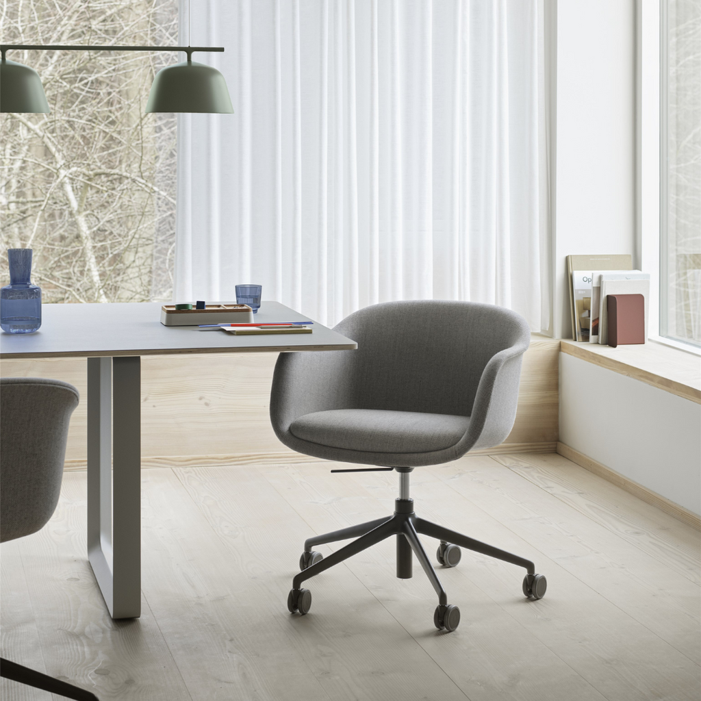 Muuto Fiber Conference Armchair - Swivel Base with Gas Lift, Castors ...
