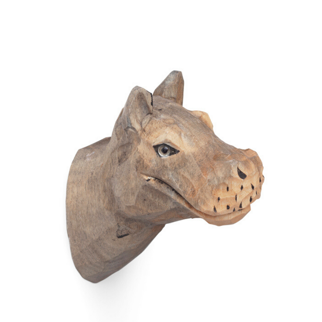 Ferm Living Hand-carved Hippo Animal Hook