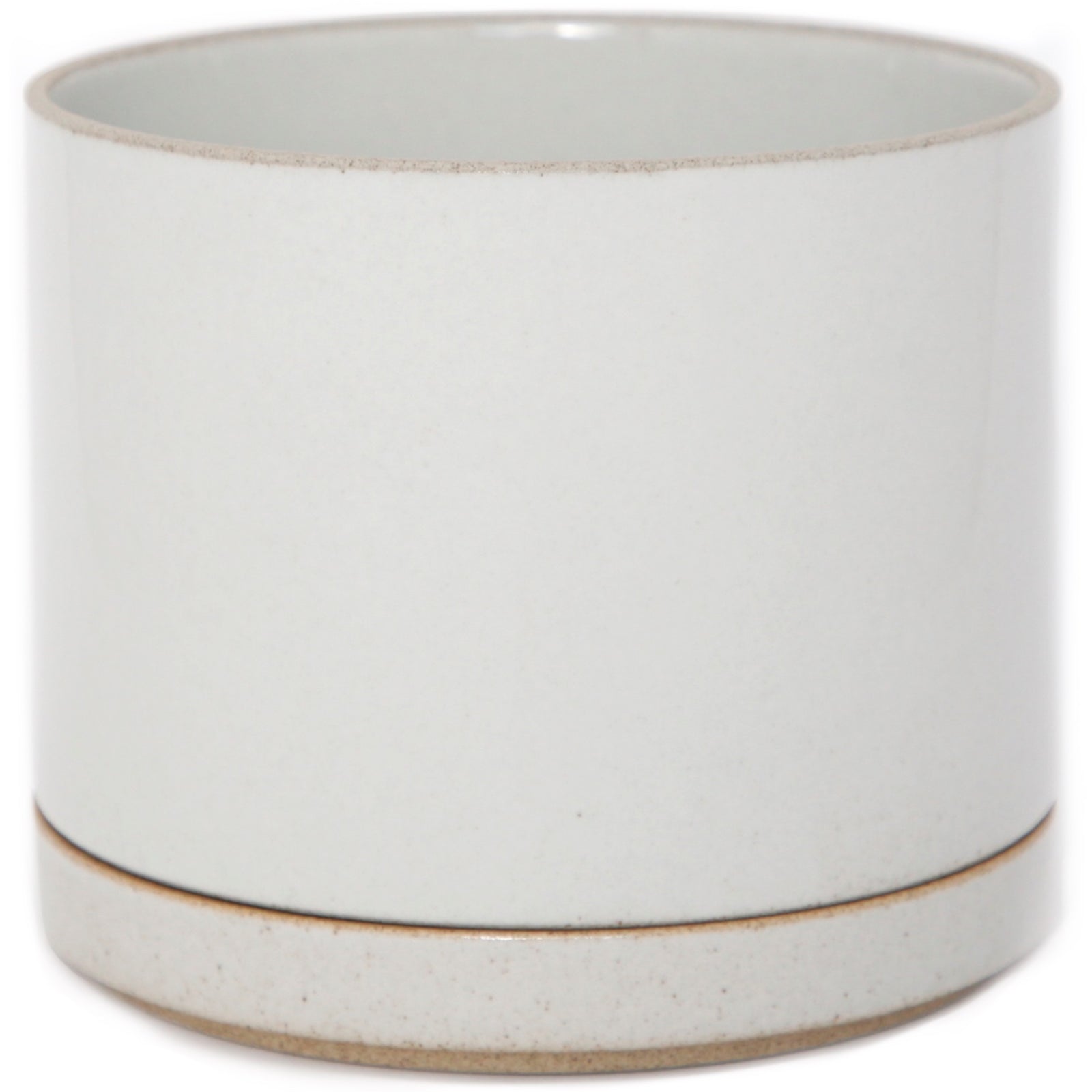 Hasami Porcelain Large Planter and Saucer Set Gloss Gray - Batten Home